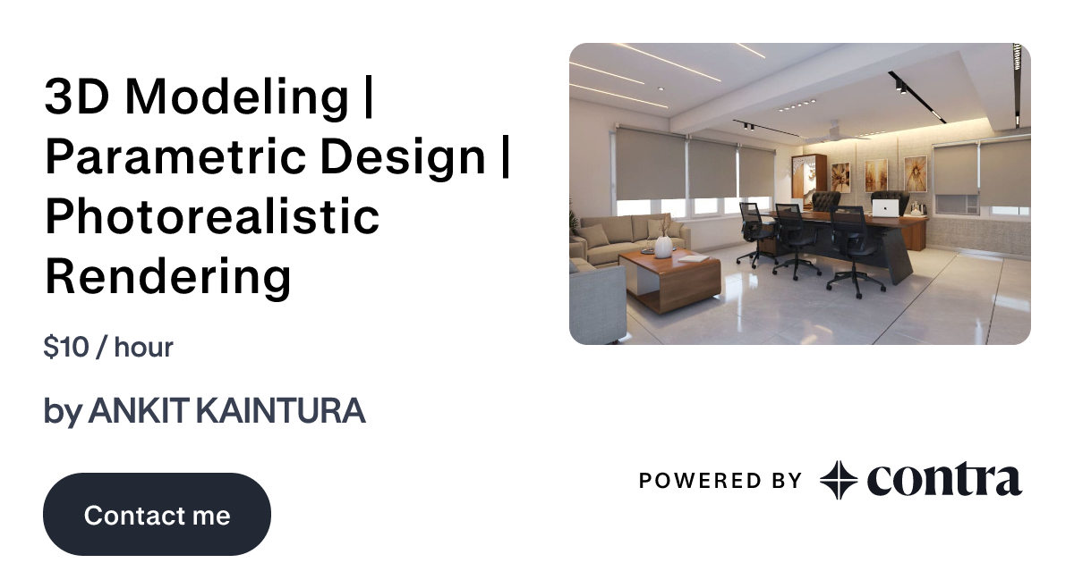 3d Modeling Parametric Design Photorealistic Rendering By Ankit