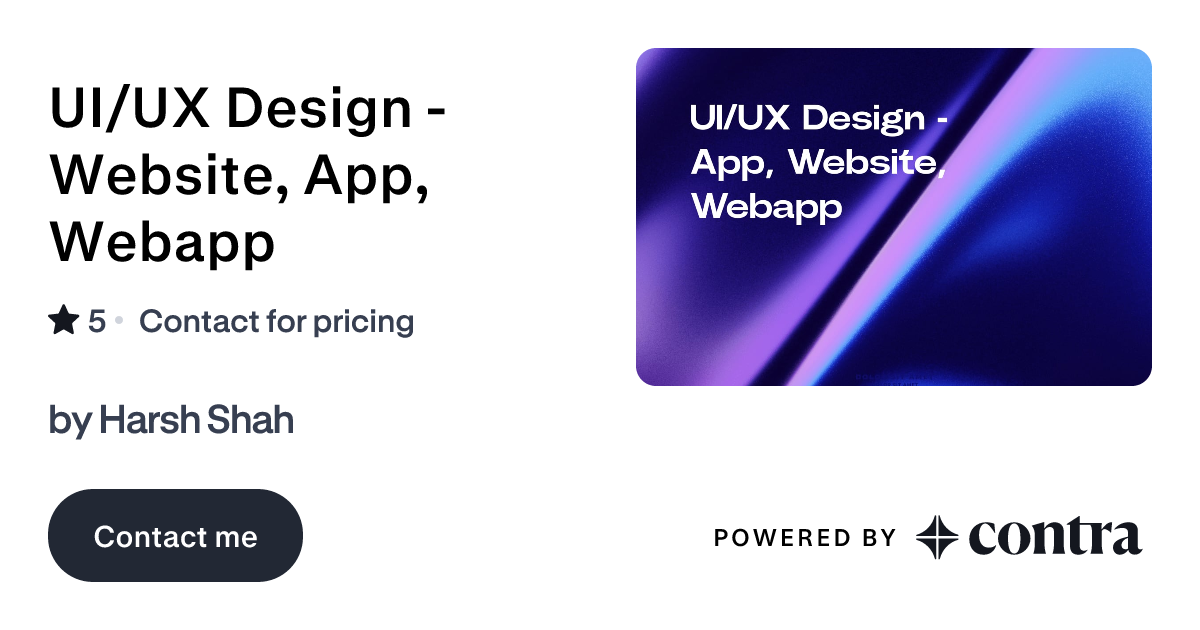 UI/UX Design - Website, App, Webapp by Harsh Shah