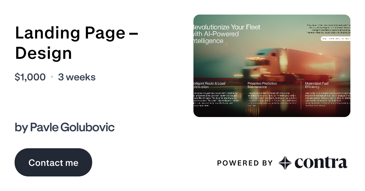 Landing Page – Design by Pavle Golubovic