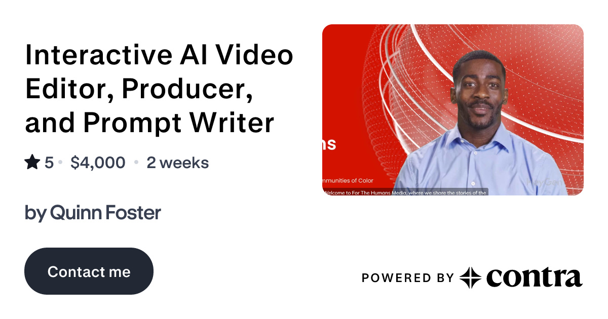 Interactive AI Video Editor, Producer, and Prompt Writer by Quinn Foster