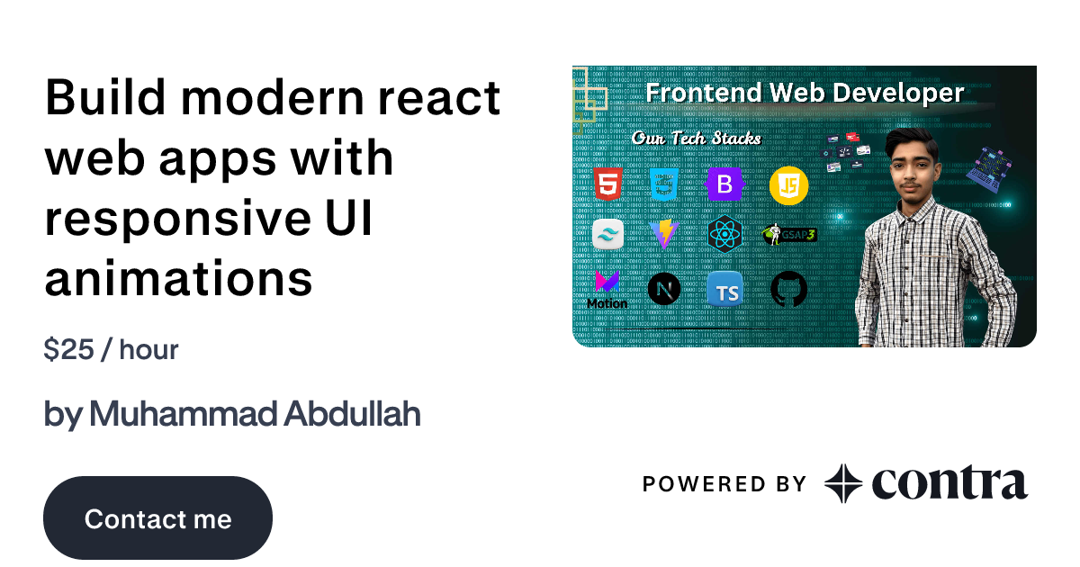 Build modern react web apps with responsive UI animations by Muhammad ...