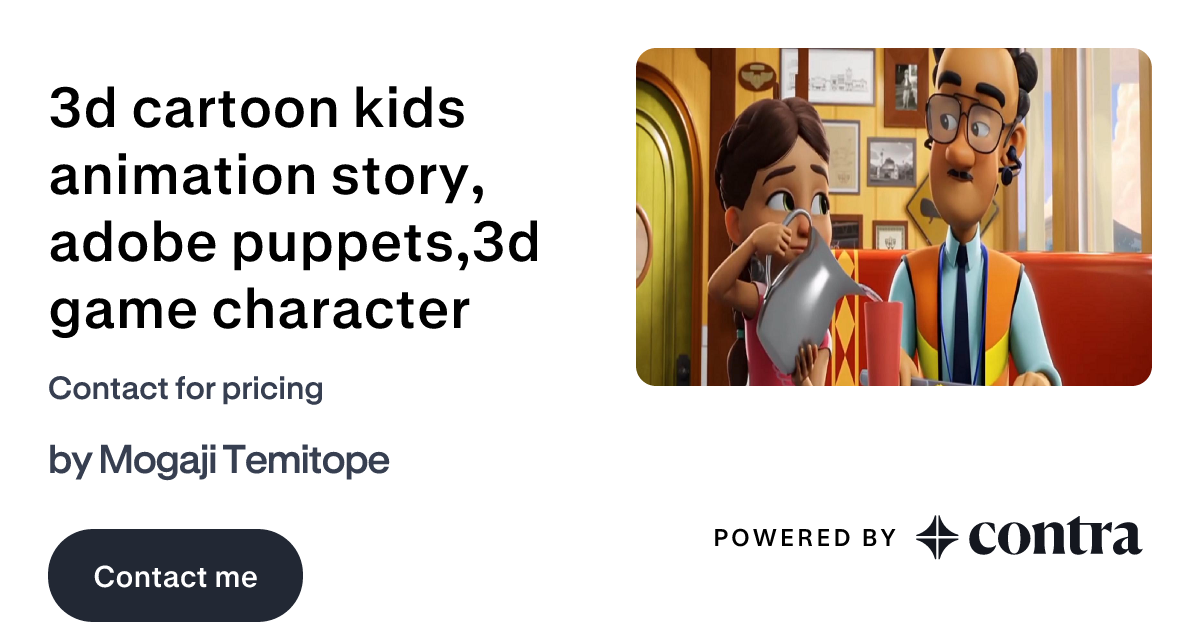 3d cartoon kids animation story, adobe puppets,3d game character by ...
