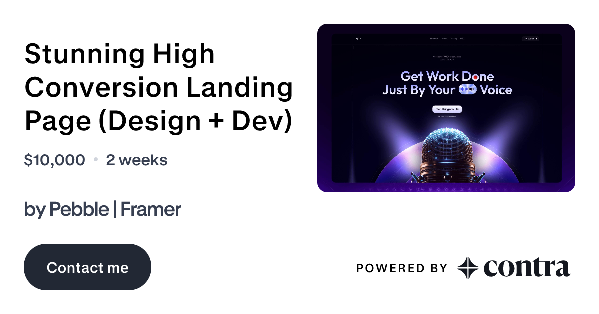 Stunning High Conversion Landing Page (Design + Dev) by Abu | Framer