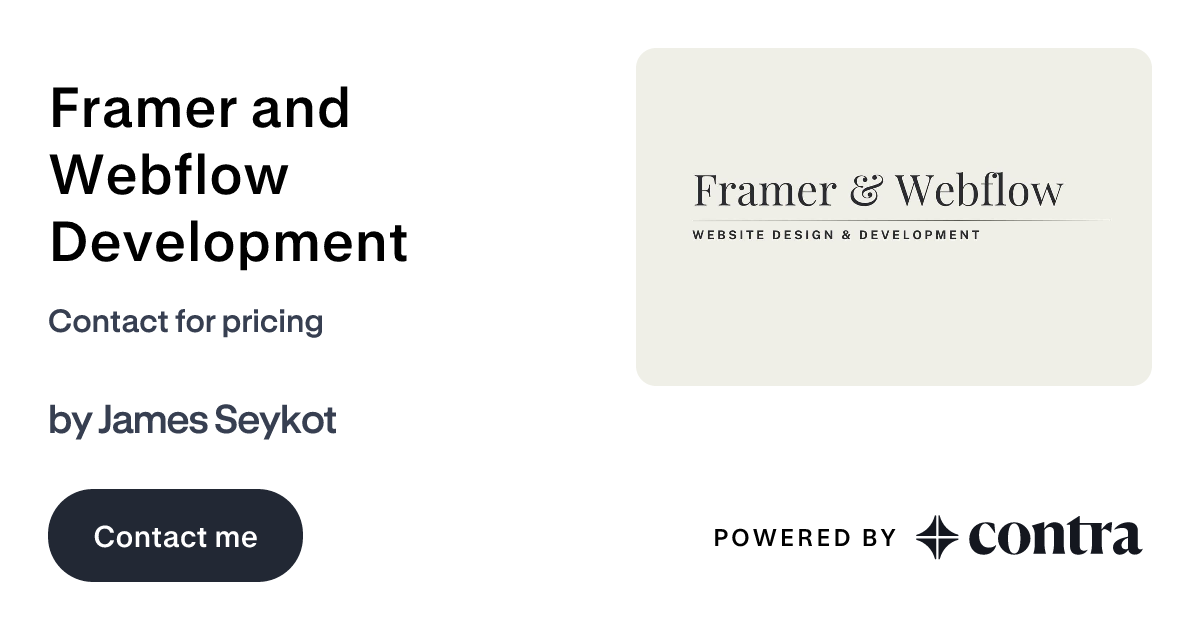 Framer and Webflow Development by James Seykot