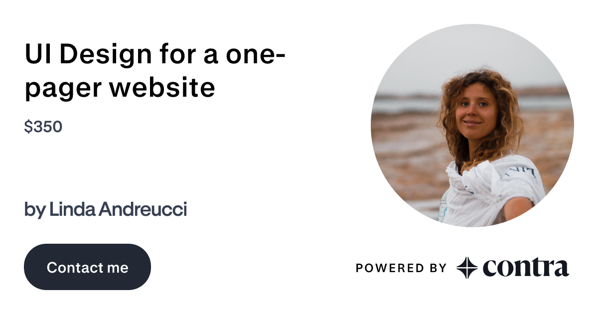 UI Design for a one-pager website by Linda Andreucci