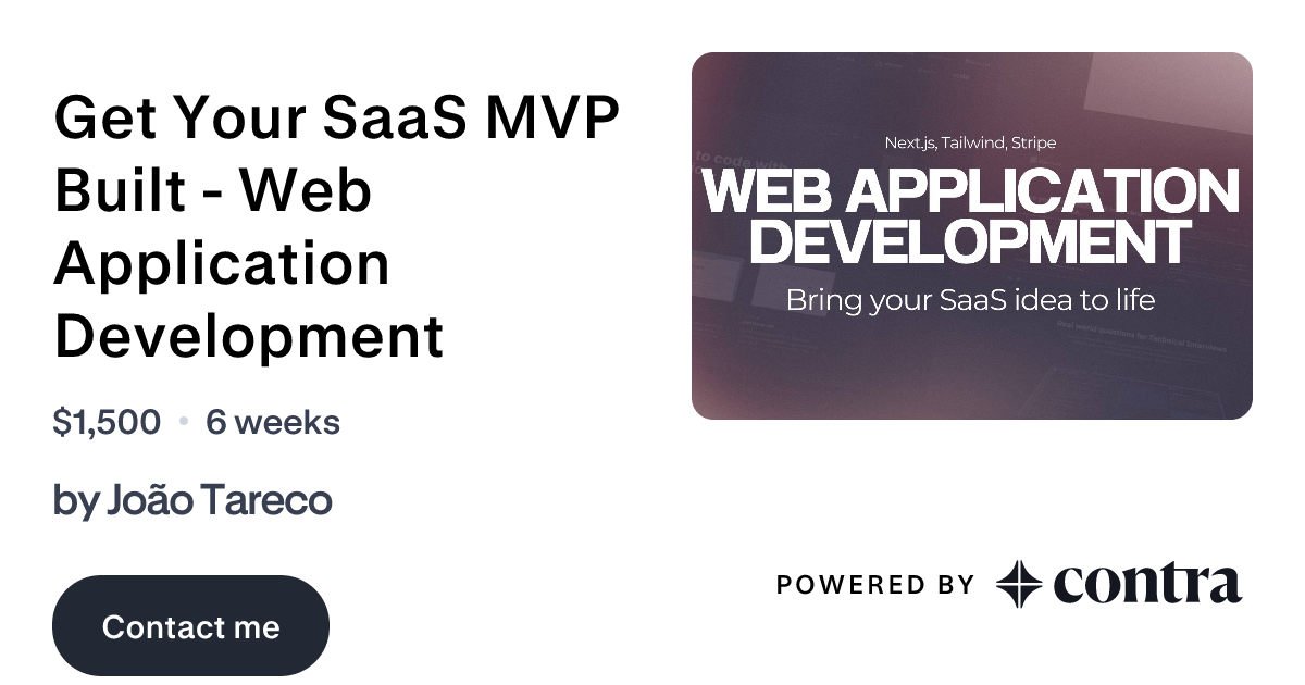 Get Your SaaS MVP Built - Web Application Development by João Tareco