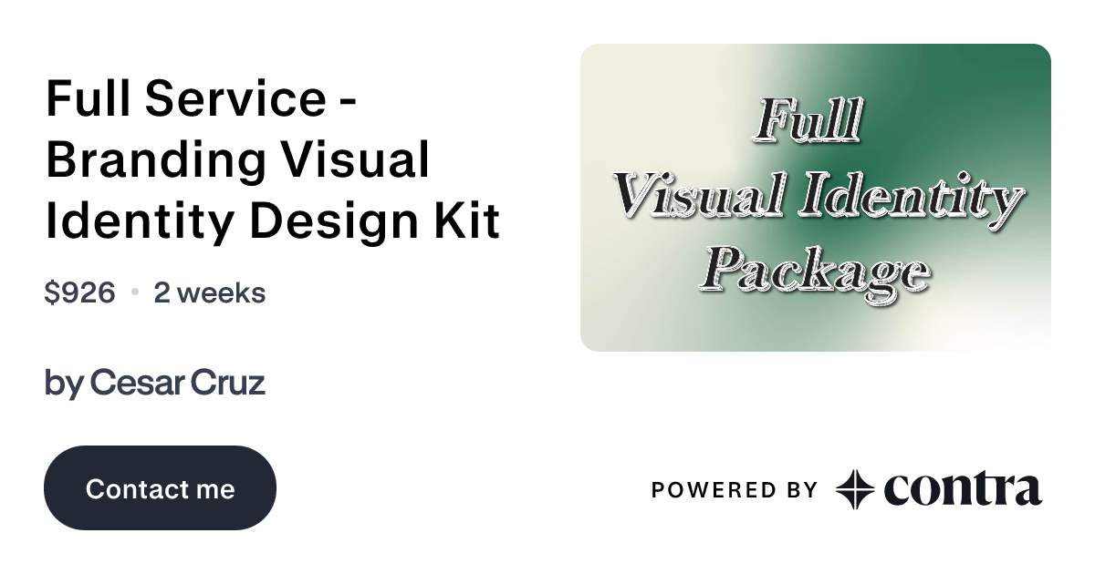 Full Service -Bespoke Visual Identity Design Kit by Cesar Cruz