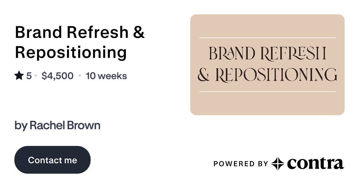 Brand Refresh & Repositioning by Rachel Brown
