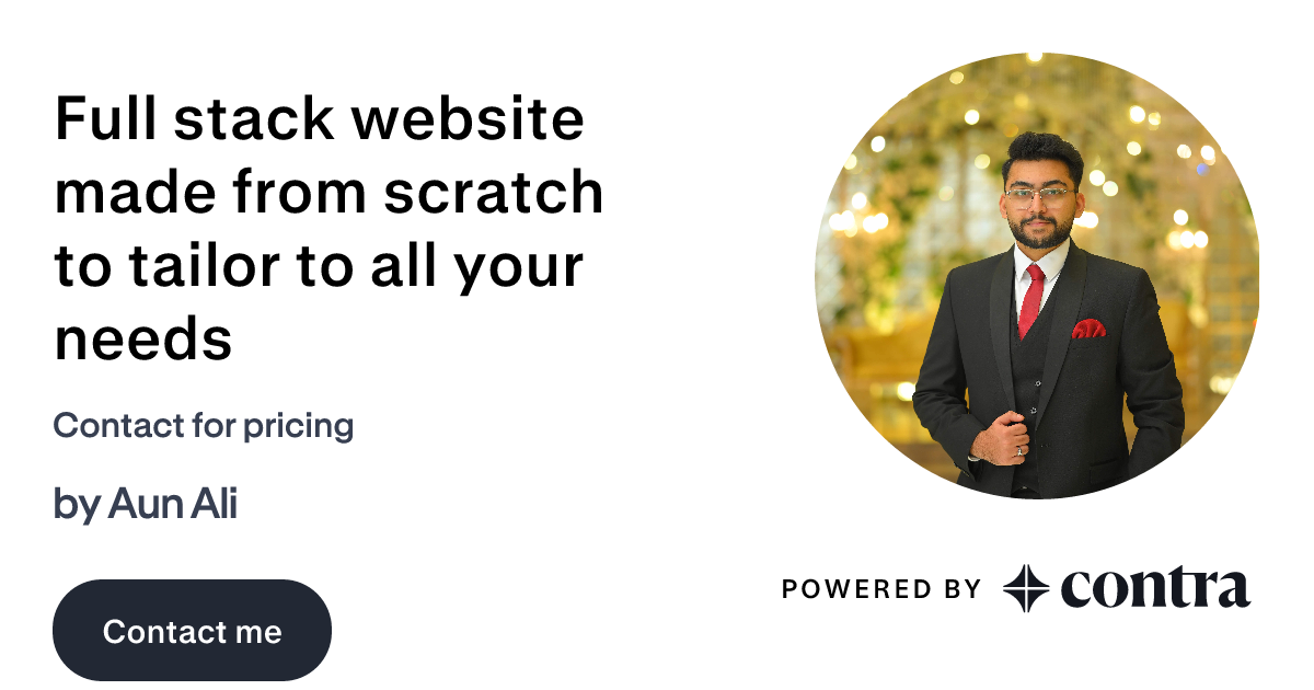 Full stack website made from scratch to tailor to all your needs by Aun Ali