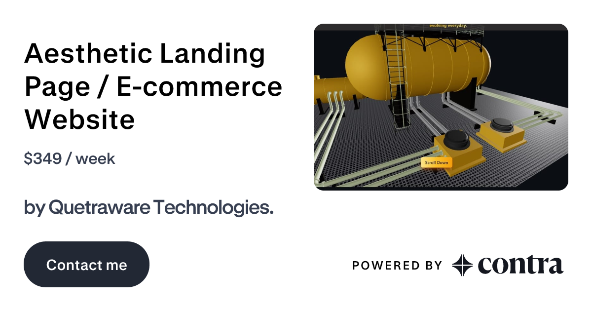 Aesthetic Landing Page / E-commerce Website by Quetraware Technologies.