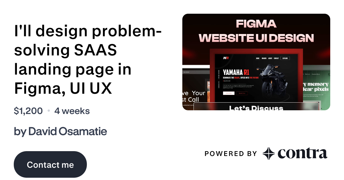 I'll design problem-solving SAAS landing page in Figma, UI UX by David ...