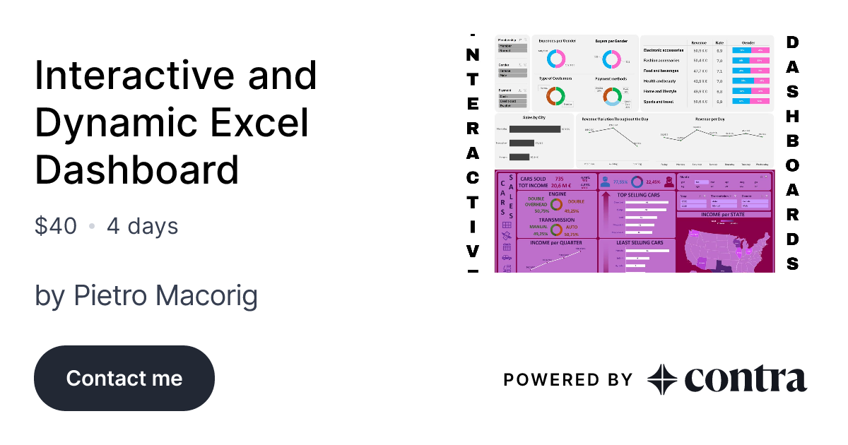 Interactive And Dynamic Excel Dashboard By Pietro Macorig 3929