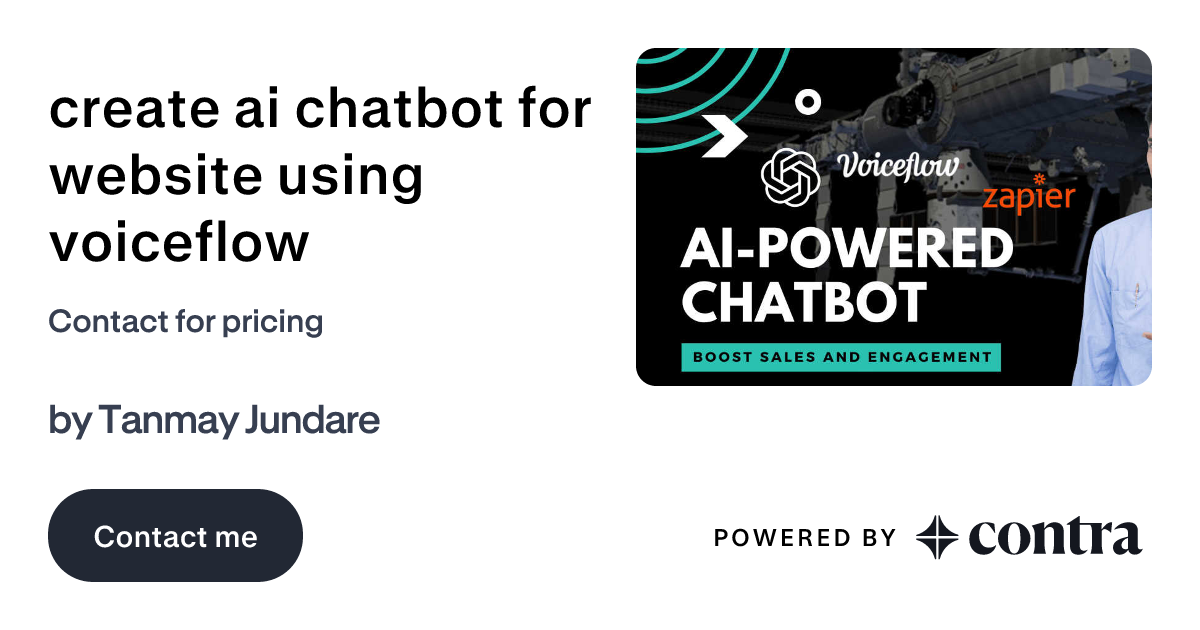 create ai chatbot for website using voiceflow by Tanmay Jundare