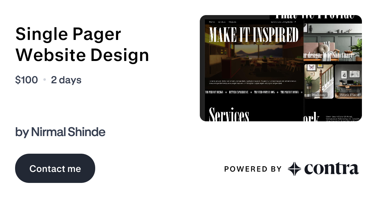 Single Pager Website Design by Nirmal Shinde