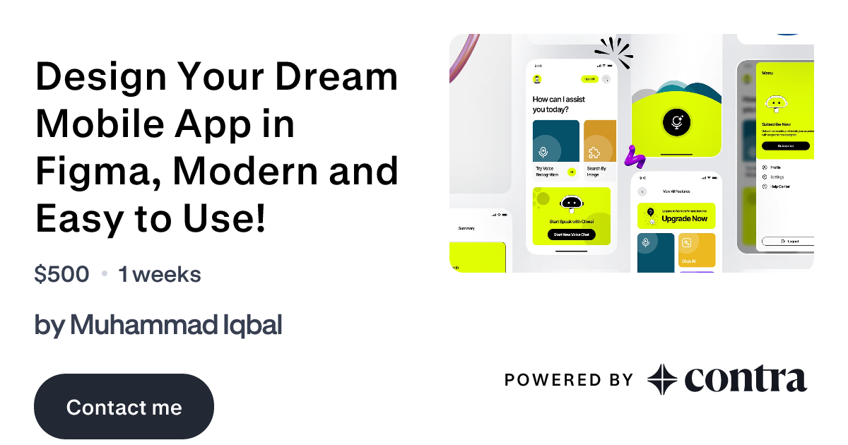 Design Your Dream Mobile App in Figma, Modern and Easy to Use! by Muhammad Iqbal