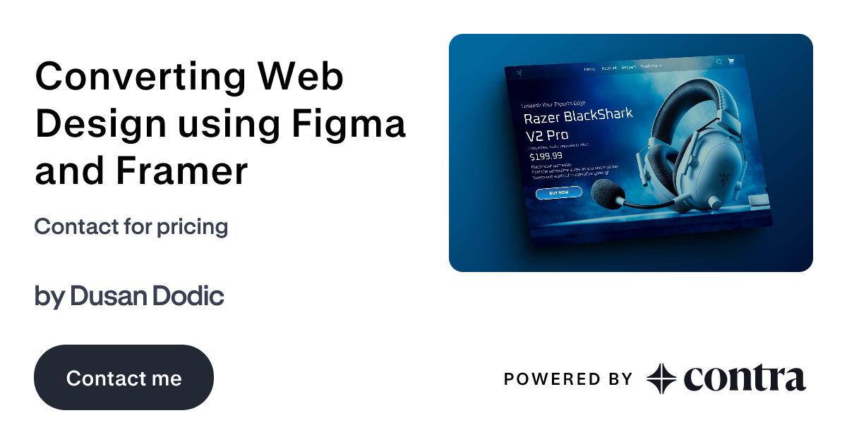 Converting Web Design using Figma and Framer by Dusan Dodic