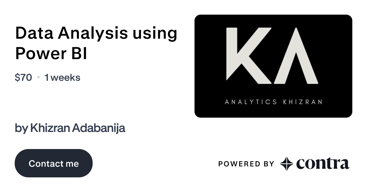 Data Analysis using Power BI by Khizran Adabanija