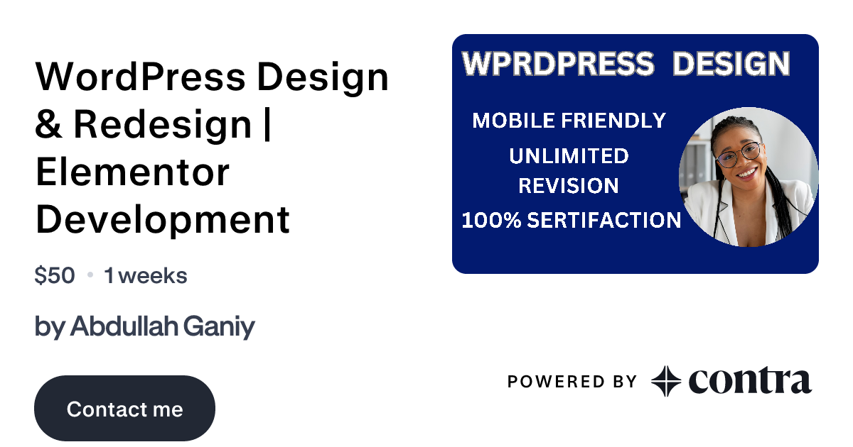 WordPress Design & Redesign | Elementor Development by Abdullah Ganiy