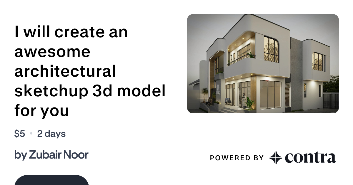 I will create an awesome architectural sketchup 3d model for you by ...