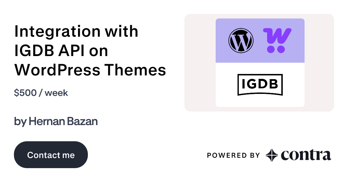 Integration with IGDB API on WordPress Themes by Hernan Bazan