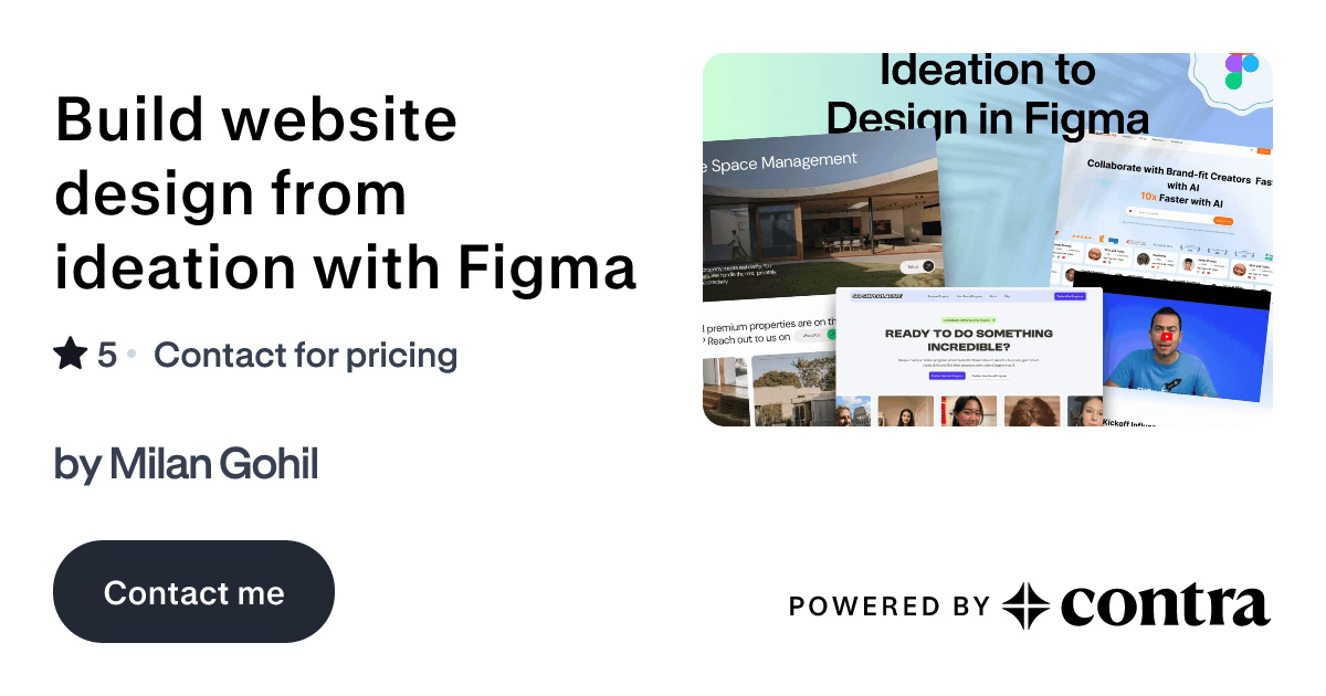 Build website design from ideation with Figma by Milan Gohil