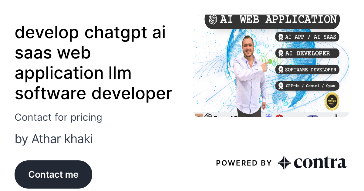 develop chatgpt ai saas web application llm software developer by Athar ... develop chatgpt ai saas web application llm software developer by Athar ...