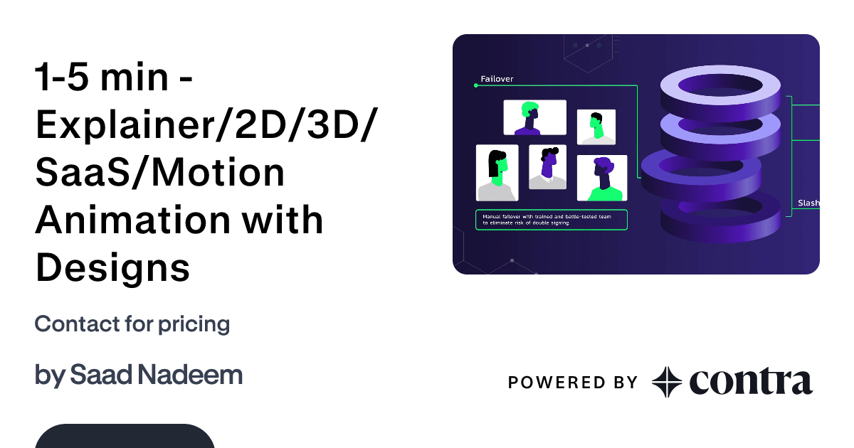 1-5 min - Explainer/2D/3D/SaaS/Motion Animation with Designs by Saad Nadeem