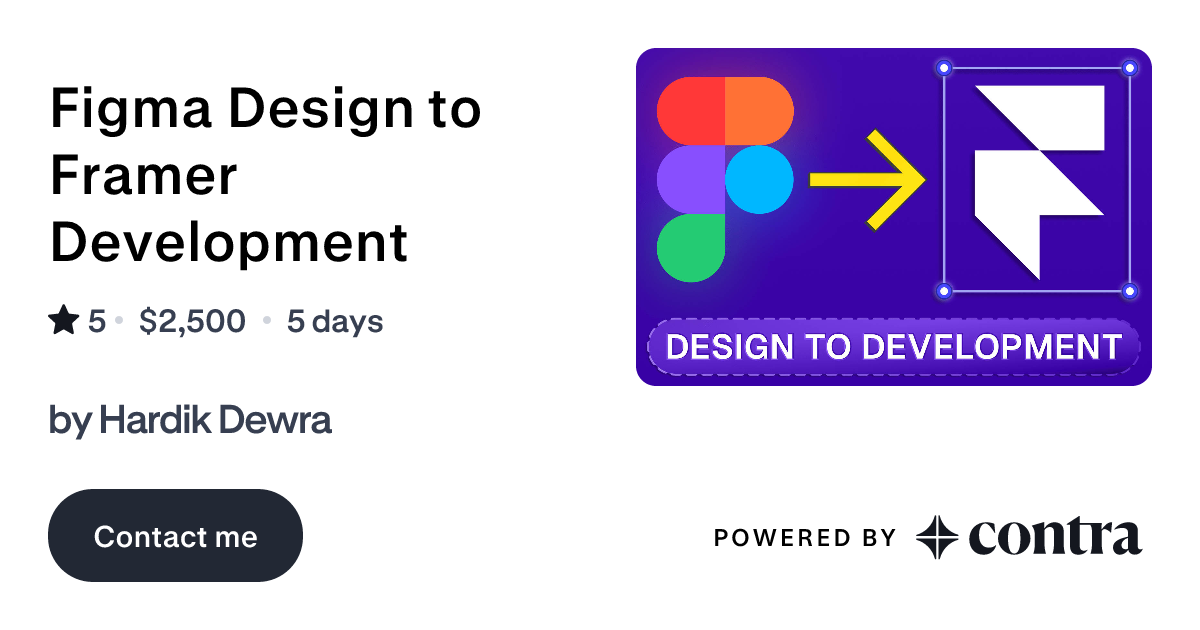Figma Design to Framer Development (0% Fluff) by Hardik Dewra