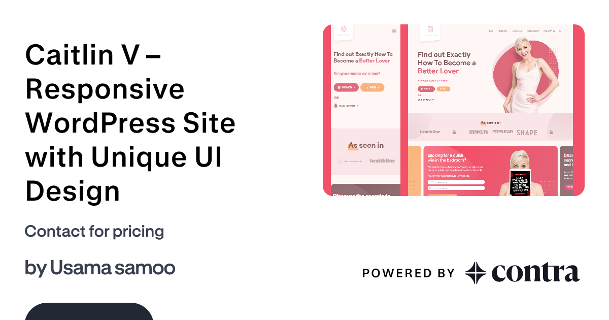 Caitlin V – Responsive WordPress Site with Unique UI Design by Usama samoo
