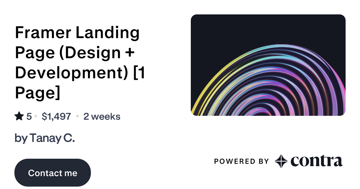 Framer Landing Page (Design + Development) [1 Page] by Tanay C. [wowww.studio]