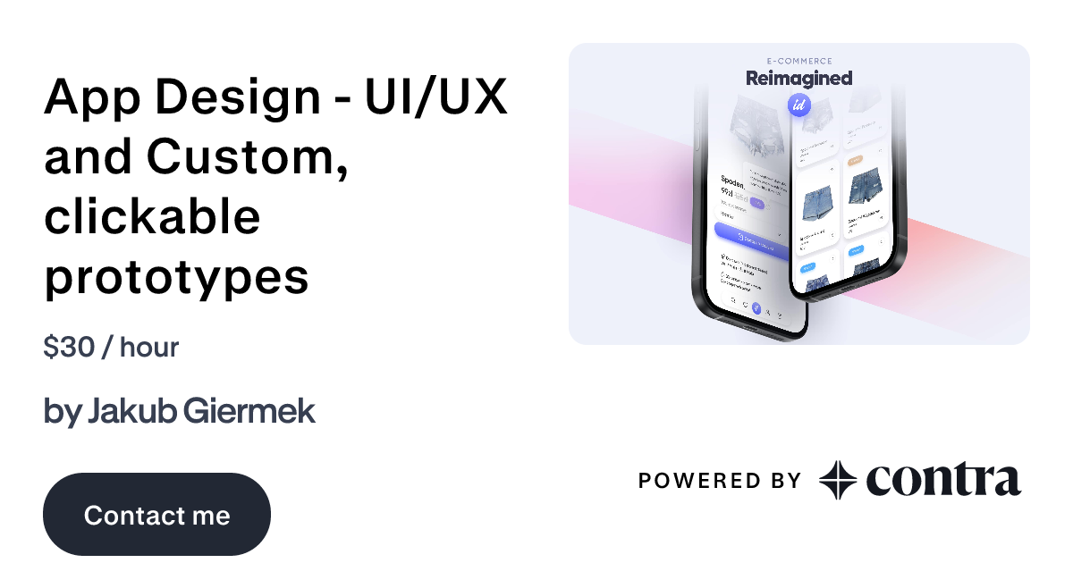 App Design - UI/UX and Custom, clickable prototypes by Jakub Giermek