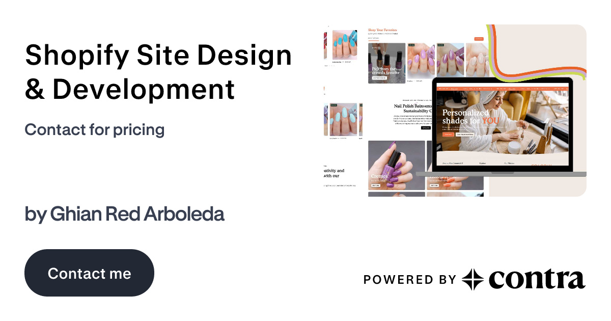 Shopify Site Design & Development by Ghian Red Arboleda