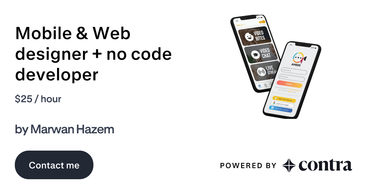 Mobile & Web designer + no code developer by Marwan Hazem