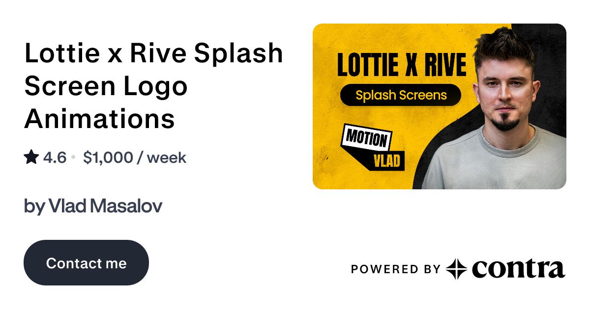 Lottie x Rive Splash Screen Logo Animations by Vladislav Masalov