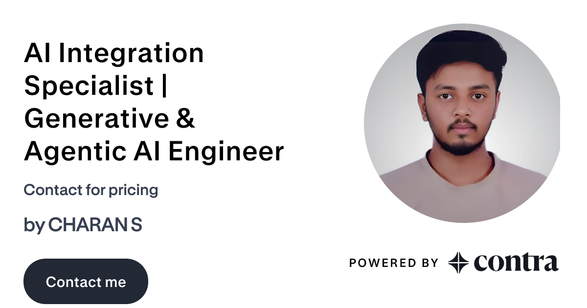 AI Integration Specialist | Generative & Agentic AI Engineer by CHARAN S