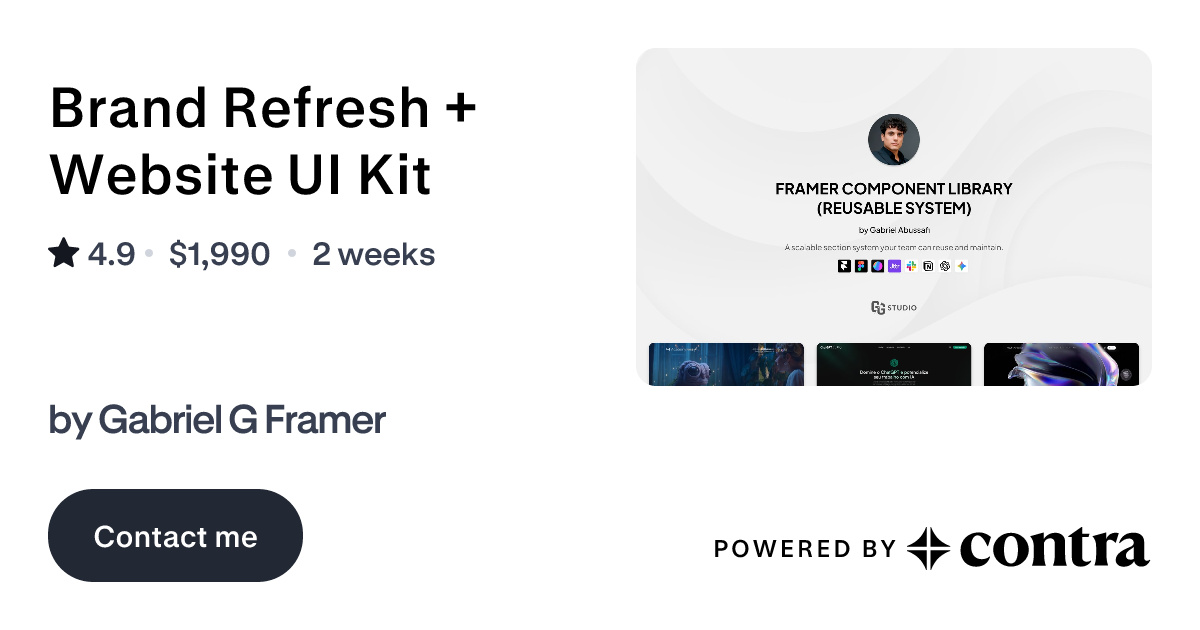 Brand Refresh + Website UI Kit by Gabriel G Framer