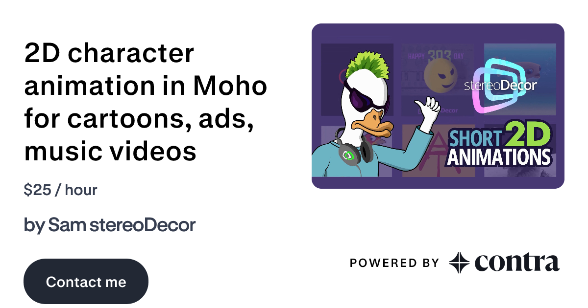 2D character animation in Moho for cartoons, ads, music videos by Sam ...