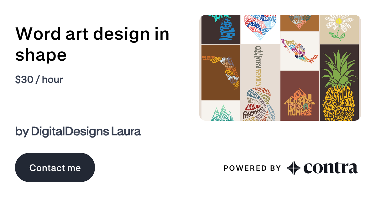 Word art design in shape by DigitalDesigns Laura