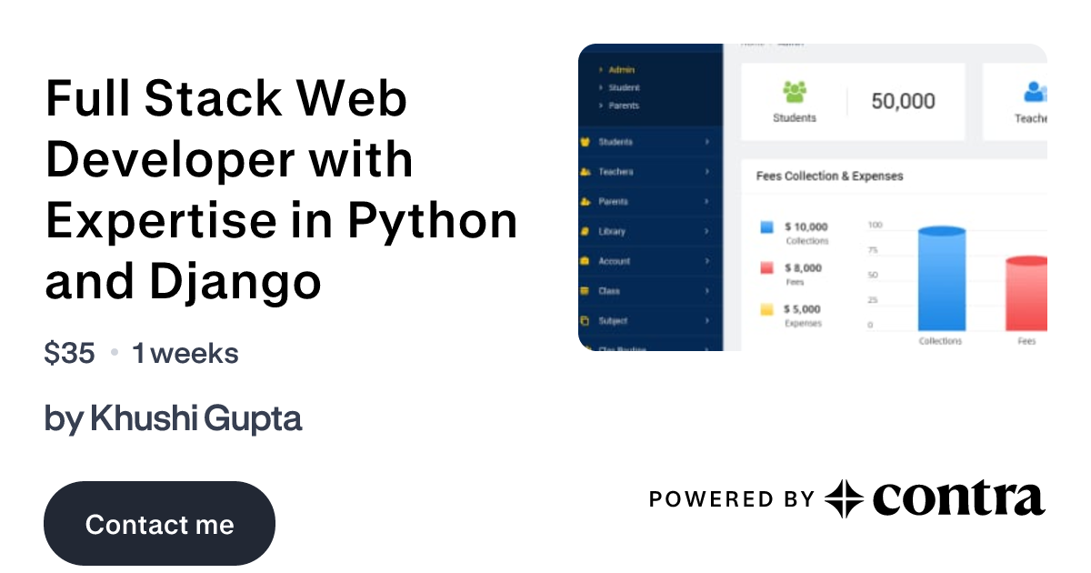 Full Stack Web Developer with Expertise in Python and Django by Khushi Gupta