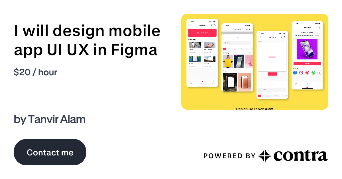 I will design mobile app UI UX in Figma by Tanvir Alam