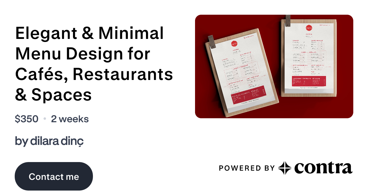 Elegant & Minimal Menu Design for Cafés, Restaurants & Spaces by dilara ...