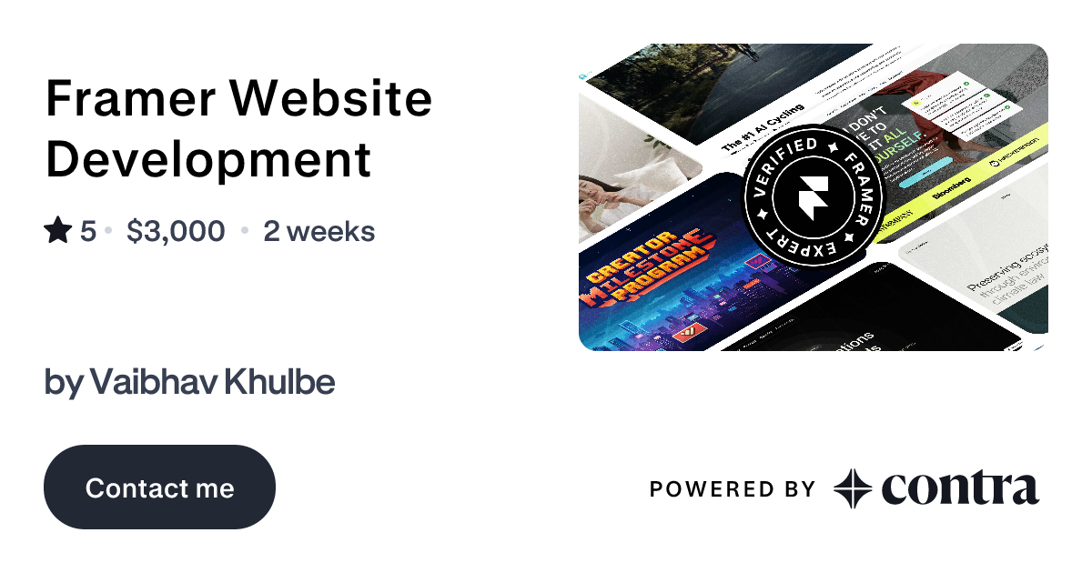Framer Website Development by Vaibhav Khulbe