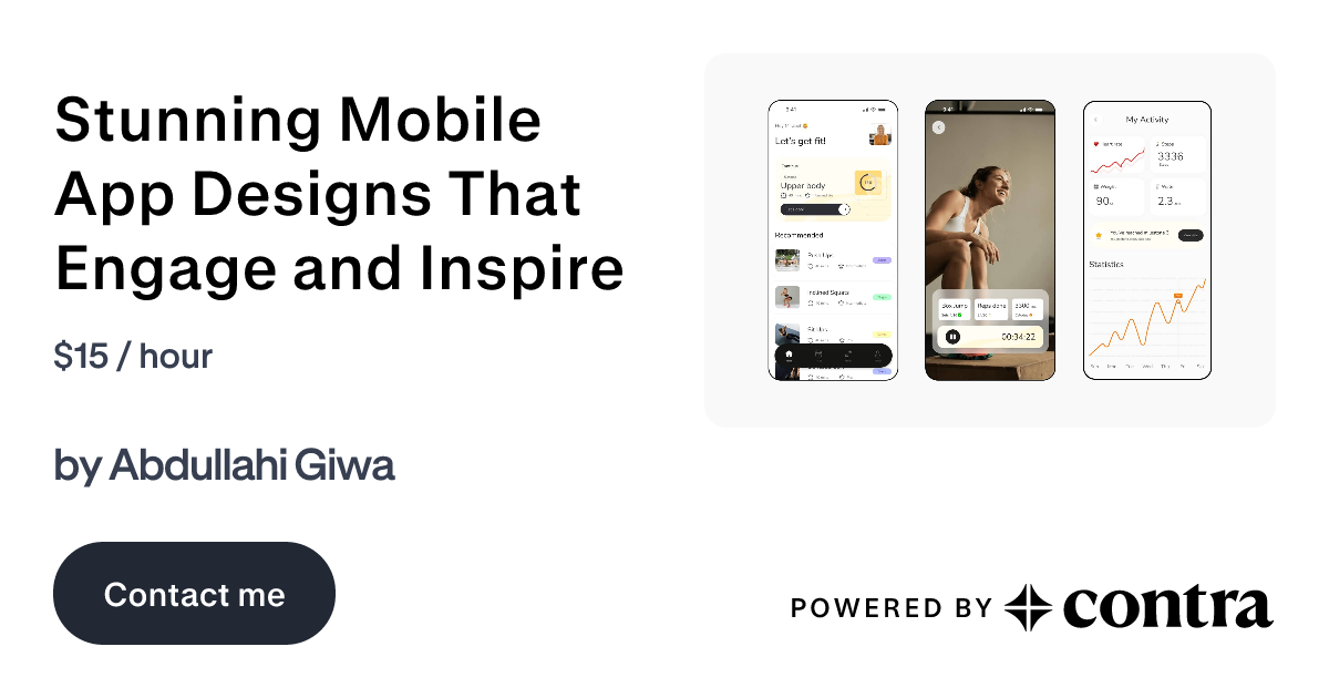 Stunning Mobile App Designs That Engage and Inspire by Abdullahi Giwa