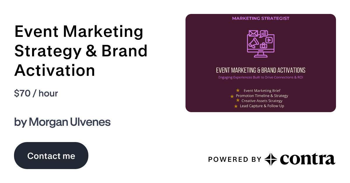 Event Marketing Strategy & Brand Activation by Morgan Ulvenes