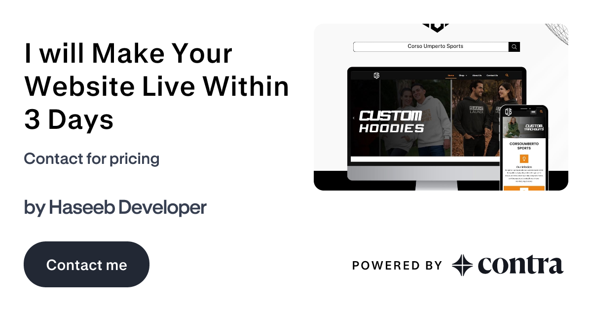 I will Make Your Website Live Within 3 Days by Haseeb Developer
