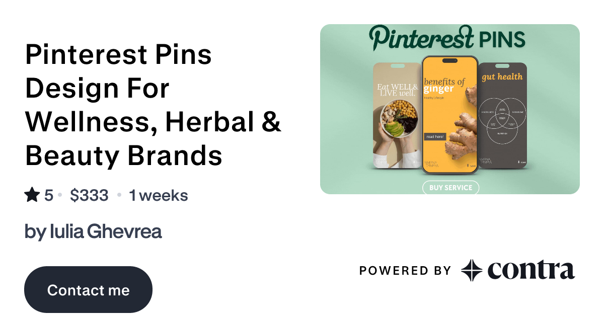 Pinterest Pins Design For Wellness, Herbal & Beauty Brands by Iulia Ghevrea