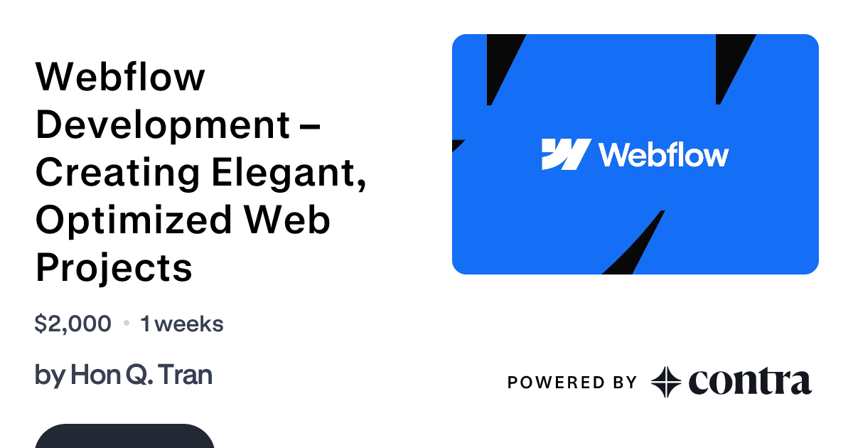 Webflow Development – Creating Elegant, Optimized Web Projects by Hon Q ...