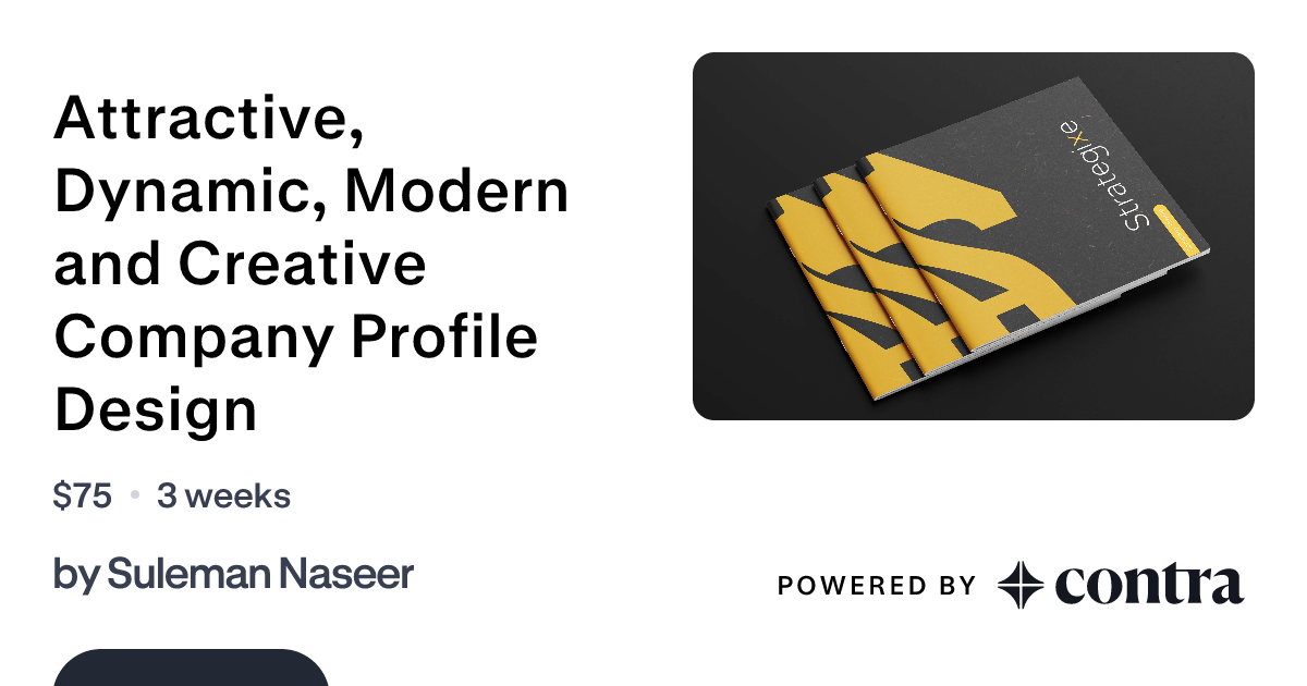 Attractive, Dynamic, Modern and Creative Company Profile Design by ...