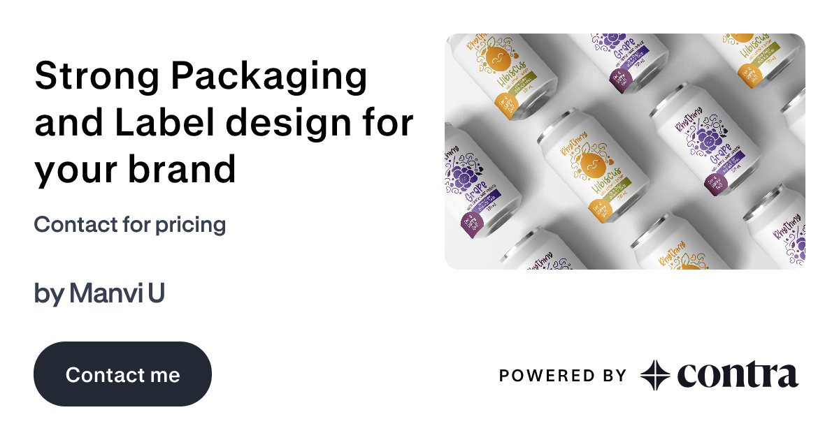 Strong Packaging and Label design for your brand by Manvi U