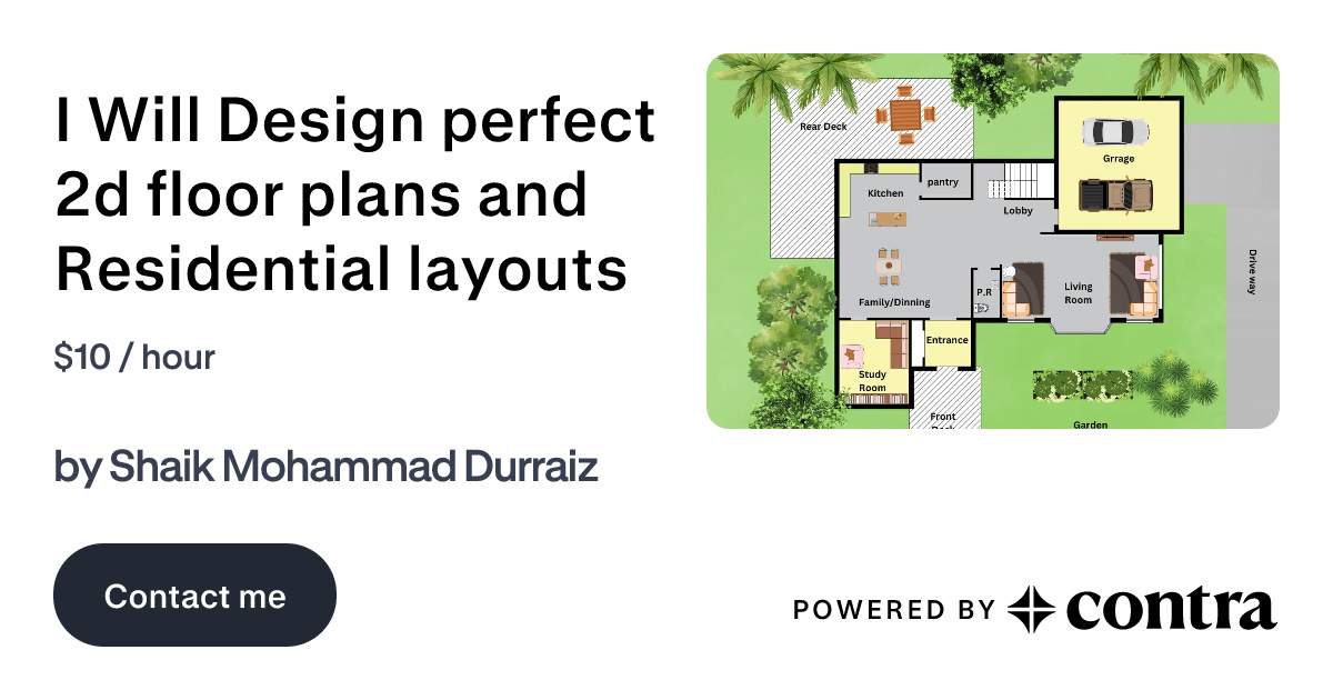 I Will Design perfect 2d floor plans and Residential layouts by Shaik ...